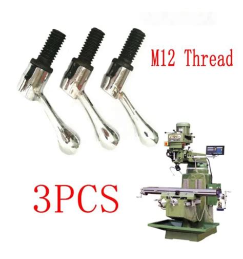 3x 밀링 머신 테이블 잠금 볼트 핸들 M12 스레드 Cnc 미니 선반 티몬