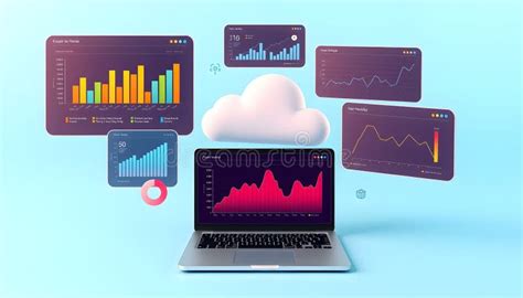 Cloud Computing And Data Analysis Visualizing Business Intelligence Stock Illustration