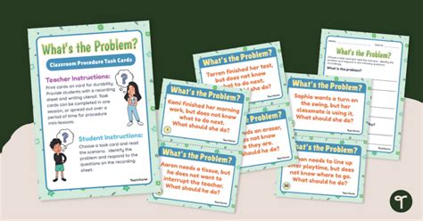 Whats The Problem Classroom Rules Task Cards Teach Starter