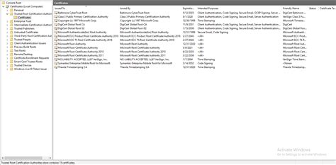 Domain Controllers And The Trusted Root Certification Authorities Container Microsoft Qanda
