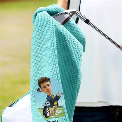 Personalized Cartoon Head Photo Character 100 Cotton Absorbent Golf