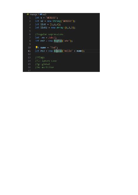 Regular Expressions Javascript Js Main E Re3 1 Let S Web222