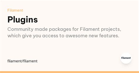 Plugins Filament