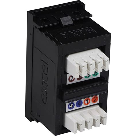 Buy Excel Cat6 Utp Unscreened Rj45 Euro Module Black 100 298 Comms Express