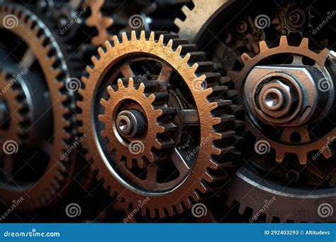Two Gears Meshing Together In A Machine Stock Image Image Of Gears Connection 292403293