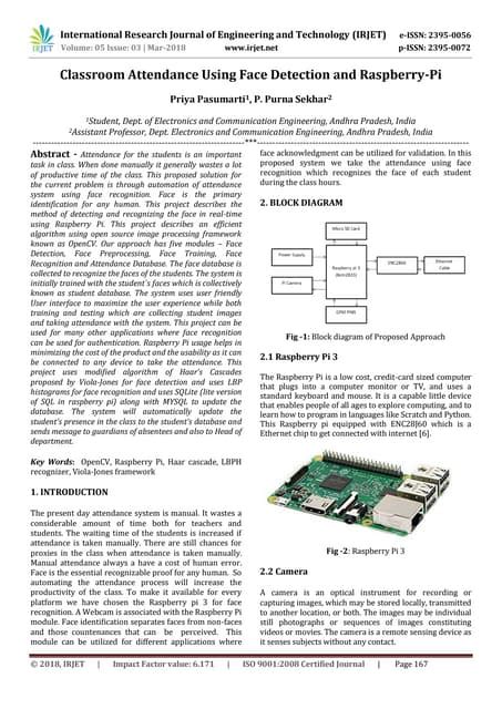 Classroom Attendance Using Face Detection And Raspberry Pi Pdf
