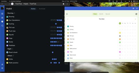 Web App Vs Android App In Ubuntu Rticktick
