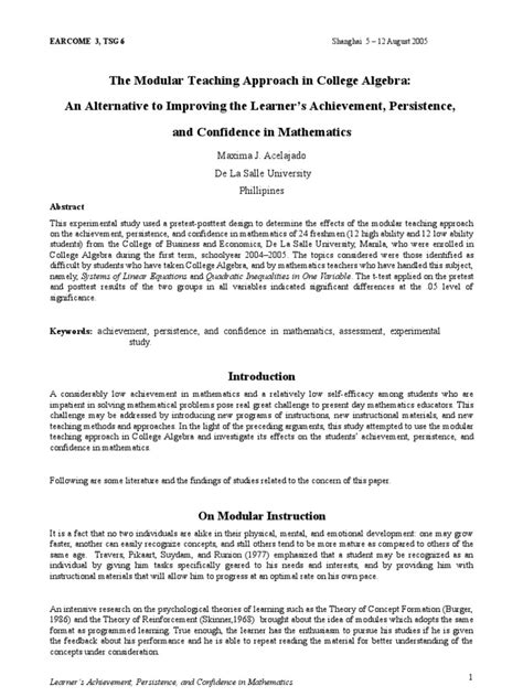 modular approach pdf teaching mathematics modularity