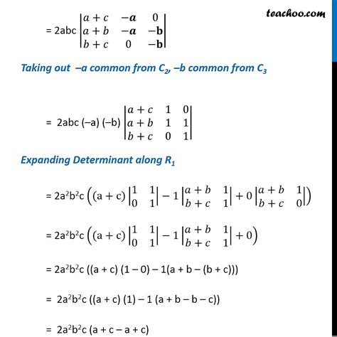 Question Prove That Determinant A B C Class NCERT