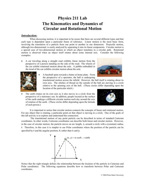 Lab The Kinematics Dynamics Of Circular Rotational Motion