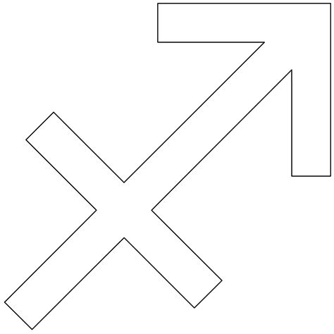 Outline Image Of Zodiac Sign Sagittarius Free Printable Papercraft Templates