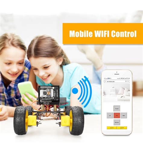 Diy 智能汽車機器人套件，適用於 Arduino 4wd Wifi Esp32 Cam Dolly 套件 易於組裝 帶攝像頭套件
