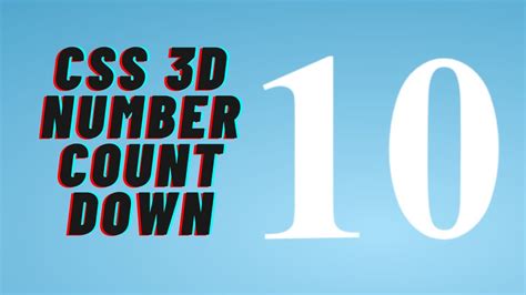 Css 3d Number Countdown Animation Effects Youtube