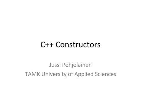 C Constructor Copy Constructor And Assignment Operator Ppt