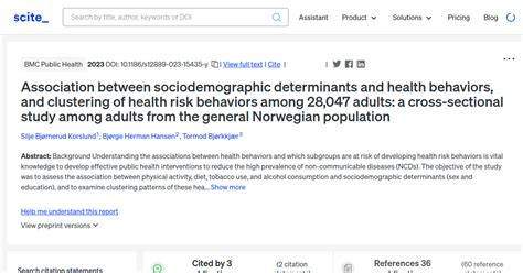 Association Between Sociodemographic Determinants And Health Behaviors