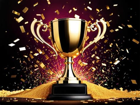 Premium Photo A Gleaming Gold Winners Trophy Cup Takes Center Stage