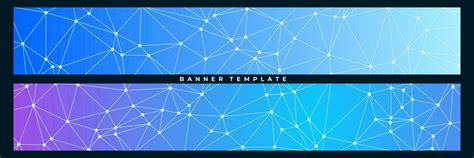 Set Of Abstract Colorful Geometric Banner Background With Triangle Shape Pattern And Molecular