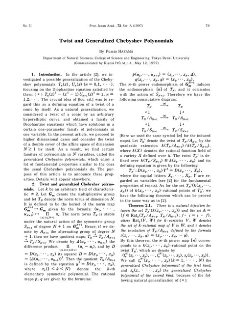 Pdf Twist And Generalized Chebyshev Polynomials