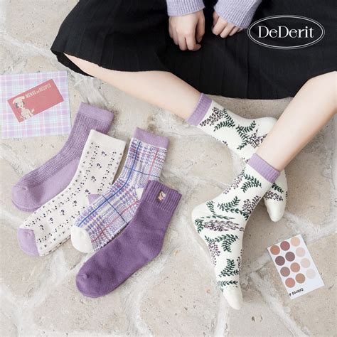 데데리트 가벼운 선물 11 데데리트 귀여운 퍼플 니트 여성 여자 패션 디자인 캐릭터 예쁜 양말 위시버킷