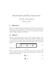 Understanding Measurements And Error Analysis Course Hero