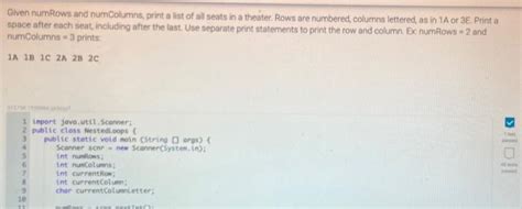 Solved Given Numrows And Numcolumns Print A List Of All