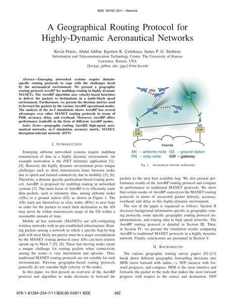 Pdf A Geographical Routing Protocol For Highly Dynamic Aeronautical Networks