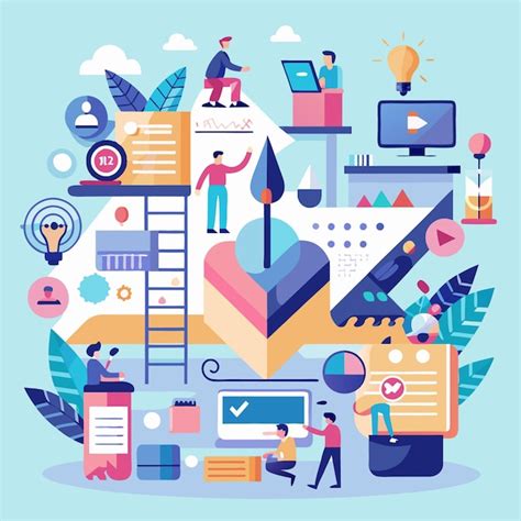 Premium Vector Collaborative Workflow And Project Management Elevating Team Efficiency In A