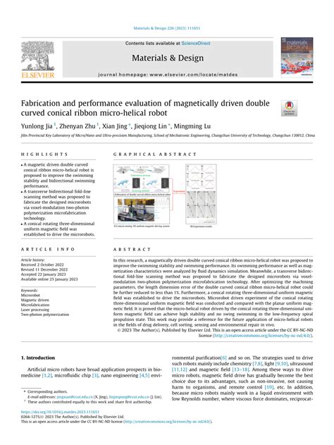 Pdf Fabrication And Performance Evaluation Of Magnetically Driven Double Curved Conical Ribbon