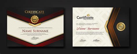 New Design Two Set Luxury Certificate Template With Shadow Effect On