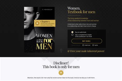 Sales Setup Landing Page For Women Textbook For Men Project Launcher