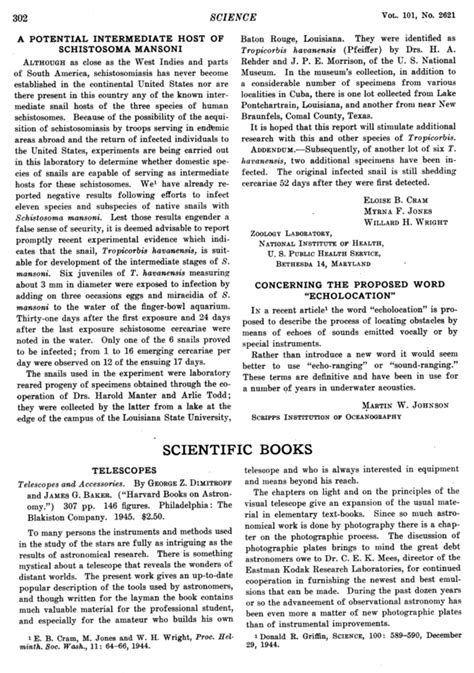 Concerning The Proposed Word Echolocation Science
