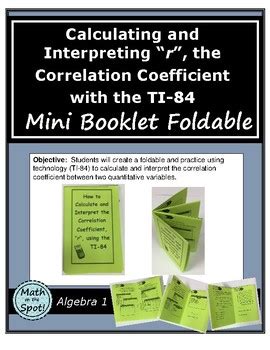 Calculating And Interpreting The Correlation Coefficient With The TI Foldable