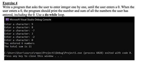 Solved Exercise 4 Write A Program That Asks The User To