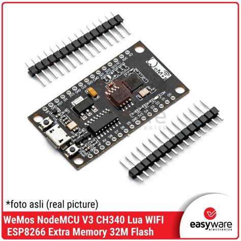 Jual Wemos Nodemcu V3 Ch340 Esp8266 Lua Wifi Module Extra Memory 32m
