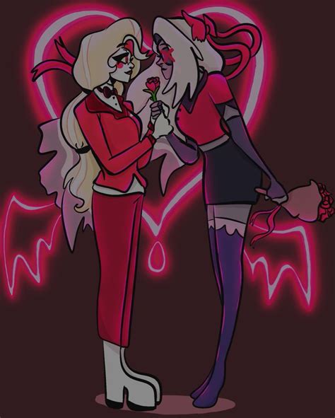 Charlie And Vaggie 🌸 ️💗💜 Cute Couple Art Charlie Writing