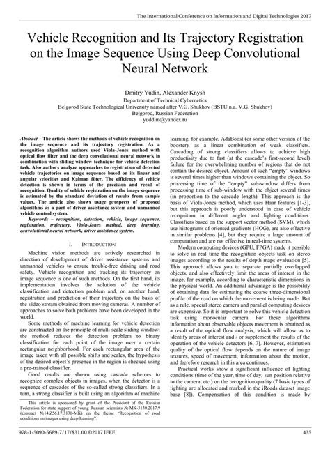 Pdf Vehicle Recognition And Its Trajectory Registration On The Image