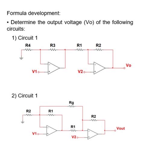 Solved Formula Development • Determine The Output Voltage