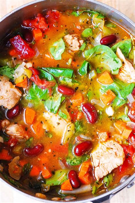 Chicken And Spinach Soup With Vegetables Julias Album