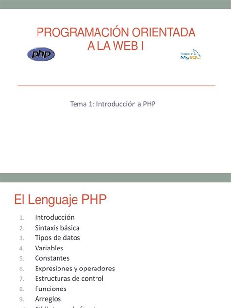Introducción A Php Pdf Php Servidor Web