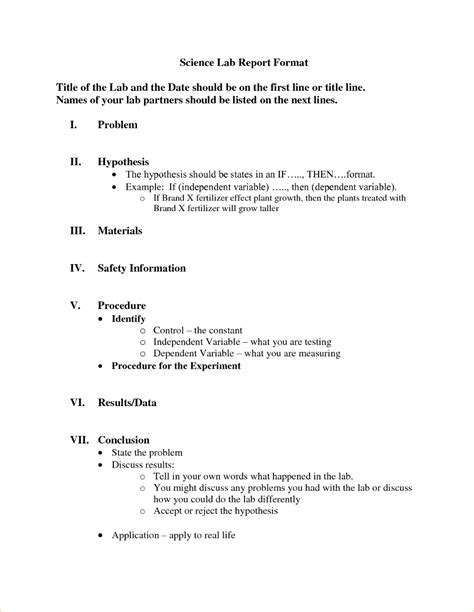 Lab Report Template Pdf