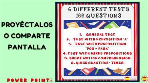 No Prep Advanced Spanish Tests 6 Exámenes 166 Questions Multiple