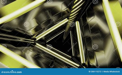 Triangular 3d Tunnel With Metal Walls Design Rotating 3d Tunnel With Rope In Middle Stock