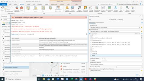 error in multivariate clustering esri community