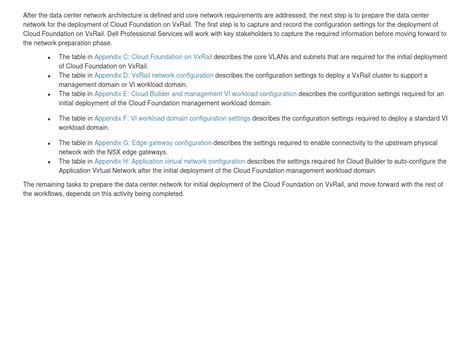 Capture Configuration Settings For Cloud Foundation On Vxrail Planning Guide—vmware Cloud
