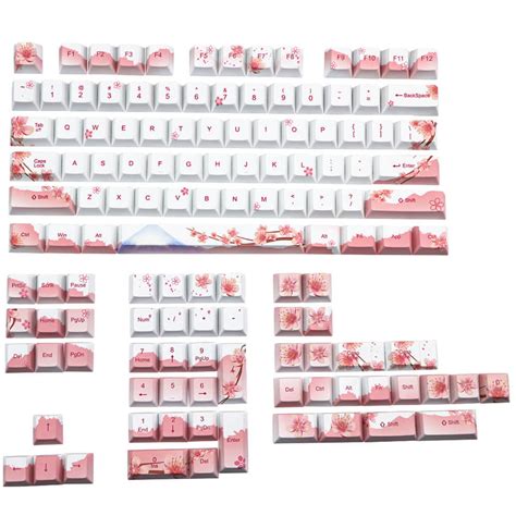 Sakura Flower Season Pbt Keycaps Personalized Keyboard Keys Dubsnatch
