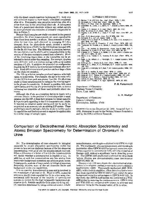 Pdf Comparison Of Electrothermal Atomic Absorption Spectrometry And