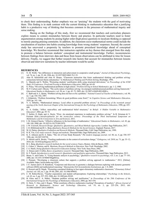Secondary Mathematics Teachers Use Of Learners Responses To Foster Justification Skills Pdf