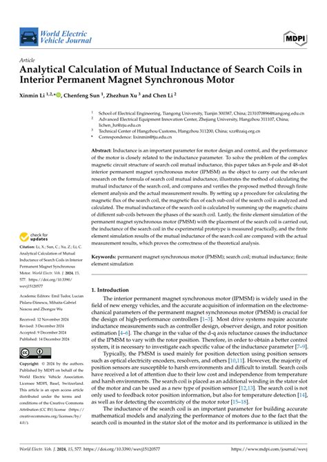 Pdf Analytical Calculation Of Mutual Inductance Of Search Coils In Interior Permanent Magnet