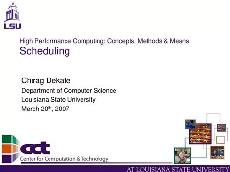 Ppt High Performance Computing Concepts Methods And Means Scheduling Powerpoint Presentation