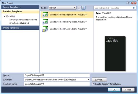 Ma Première Application Windows Phone 7 En Silverlight